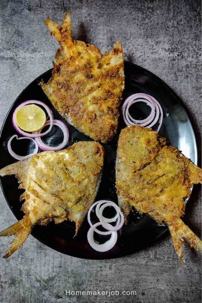 Stuffed pomfret fry | green masala pomfret rava fry recipe ...